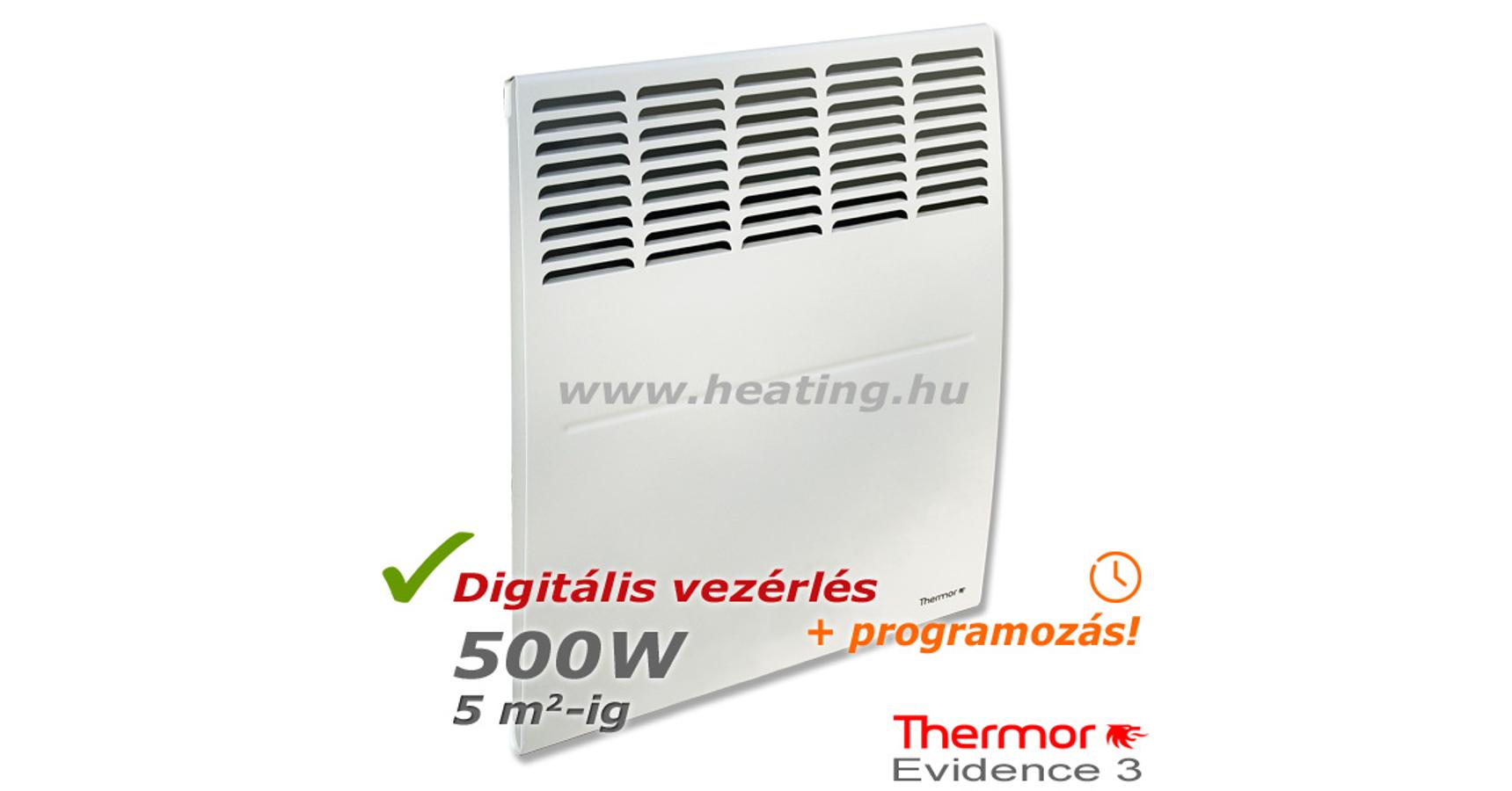 Thermor Evidence 3 500 W HD elektromos radiátor kisebb helyiségekbe